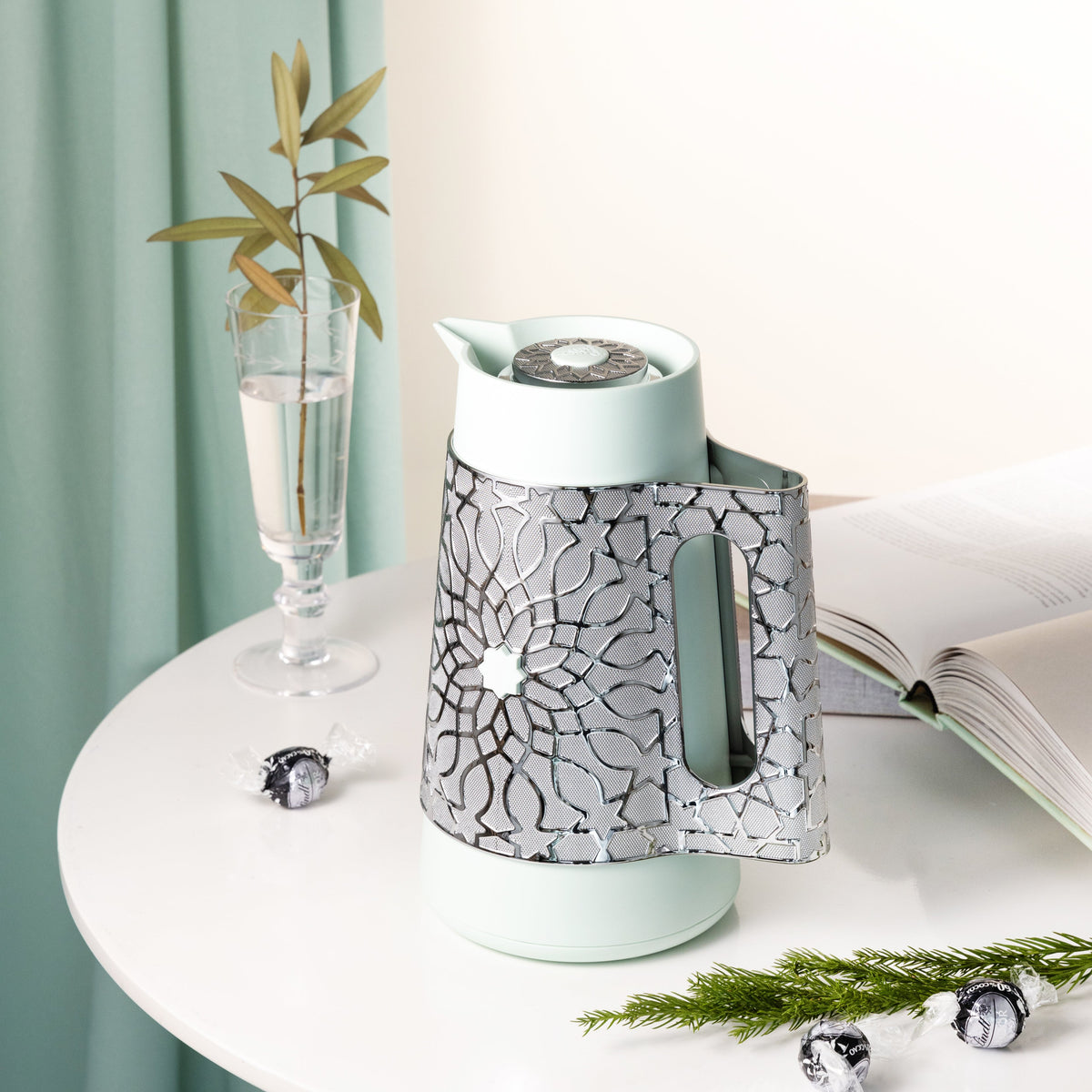 Asala - Vacuum Flask / Thermos - Teal & Silver – Otantik Home