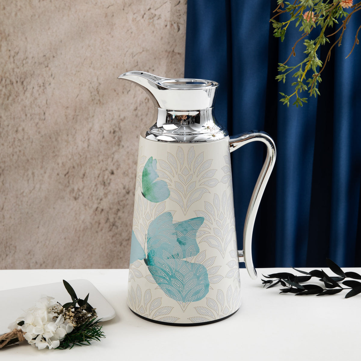 Veloura - Vacuum Flask / Thermos - Blue & Silver – Otantik Home