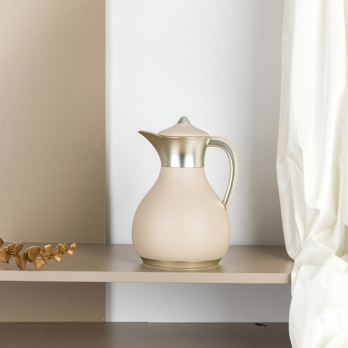 Nourhan - Vacuum Flask/Thermos - Beige & Matt Silver – Otantik Home