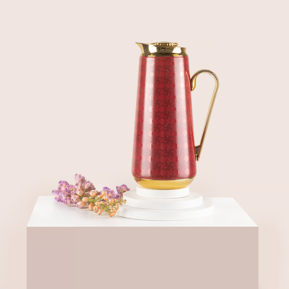 Rattan - Vacuum Flask - Red & Gold – Otantik Home