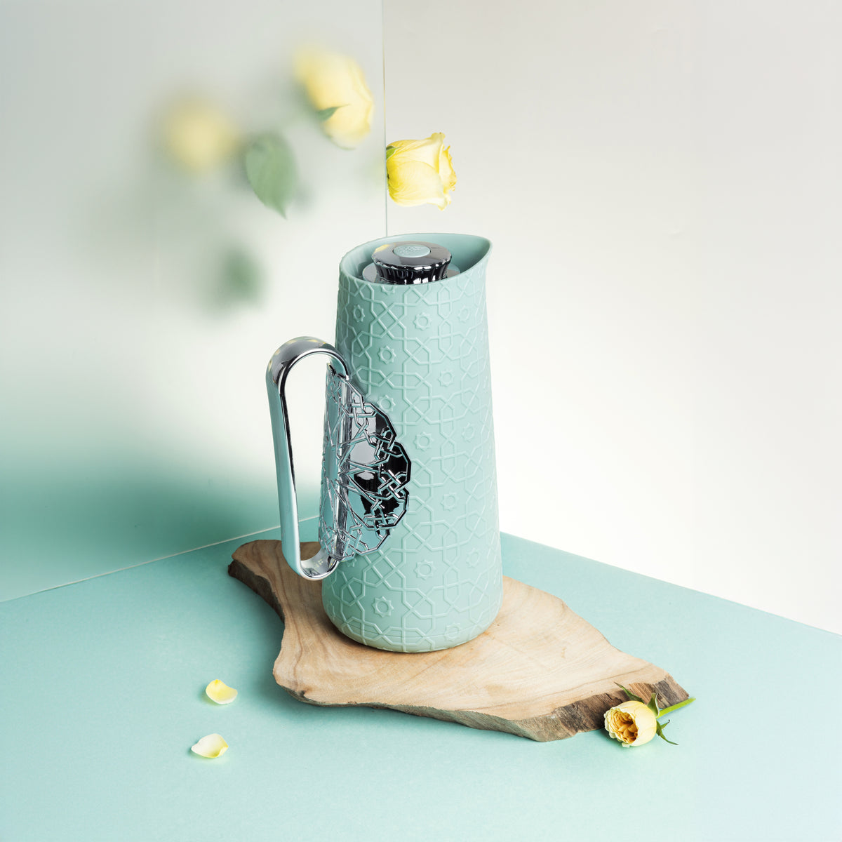 Rosette - Thermos/Vacuum Flask - Baby Blue & Silver – Otantik Home
